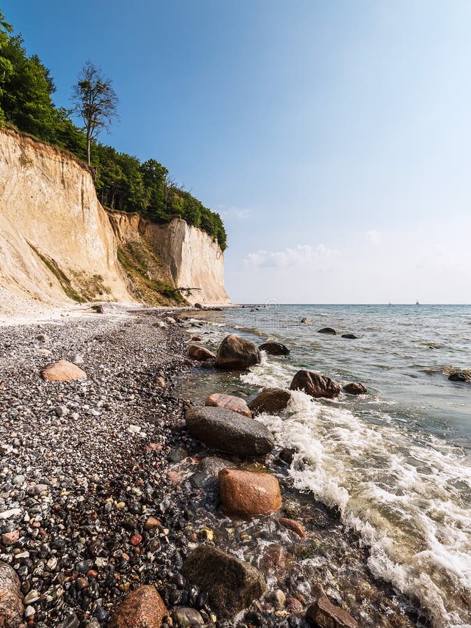 Chalk Cliffs on the Baltic Sea Coast on the Island Ruegen, Germany ...