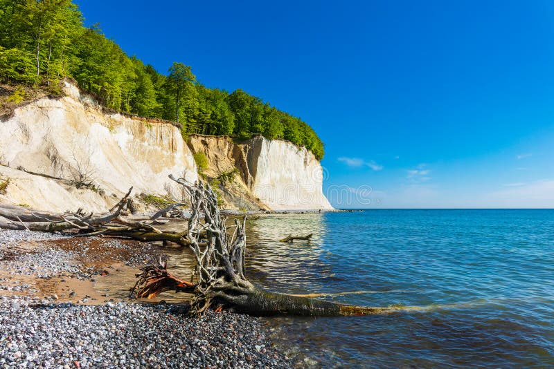 Chalk Cliffs on the Baltic Sea Coast on the Island Ruegen, Germany ...