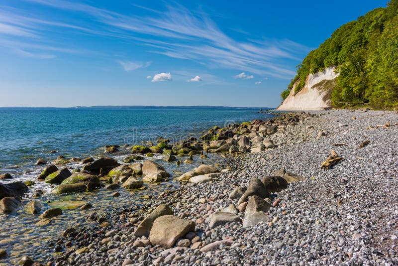 Chalk Cliffs on the Baltic Sea Coast on the Island Ruegen, Germany ...