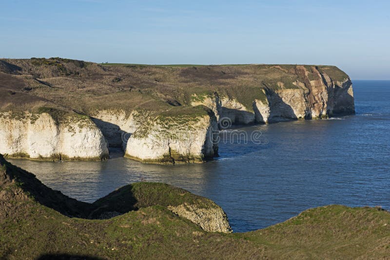 Chalk Cliffs in Sea Costal Landscape Scene Stock Image - Image of ...