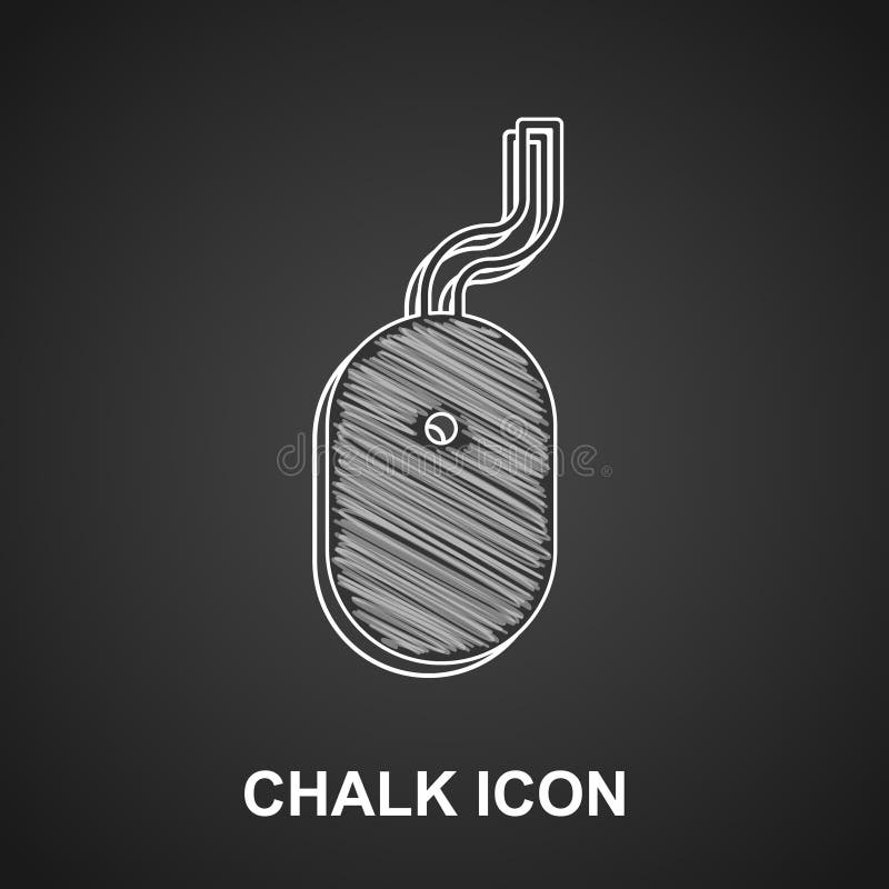 Chalk Computer Mouse Icon Isolated on Black Background. Optical with ...