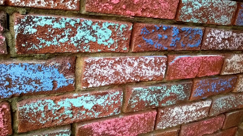 Chalk covered brick wall stock photo. Image of colourful - 53678642