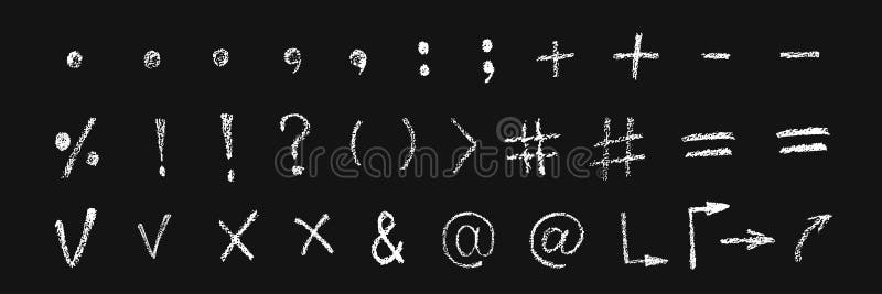 Chalk, Crayon Hand Drawn Grunge Texture Punctuation Check Marks ...