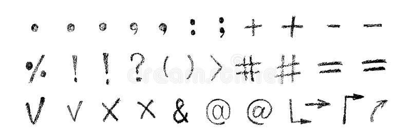 Chalk, Crayon Hand Drawn Grunge Texture Punctuation Check Marks ...