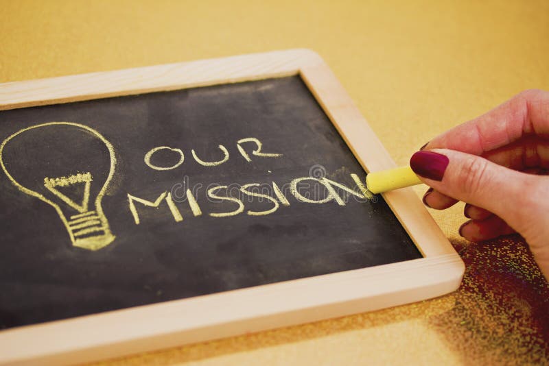 Chalk Design with Lightbulb, Business Mission Stock Image - Image of ...