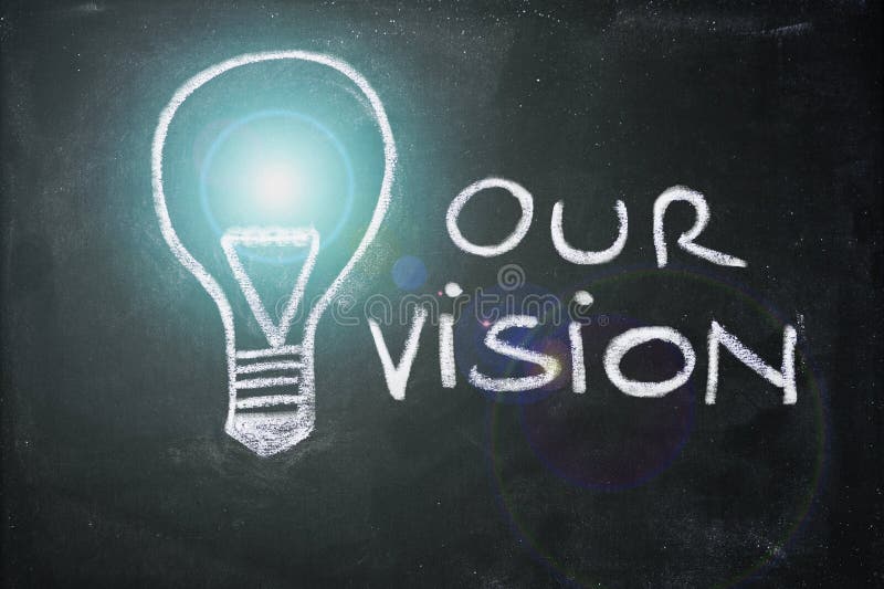 Chalk Design with Lightbulb, Business Vision Stock Image - Image of ...