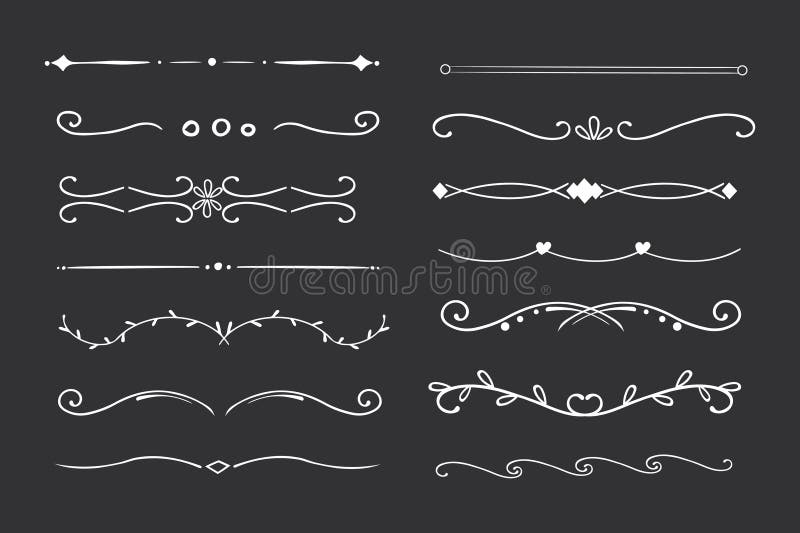 Chalk Divider Thin Line Classic Geometric Deco Border Separator ...