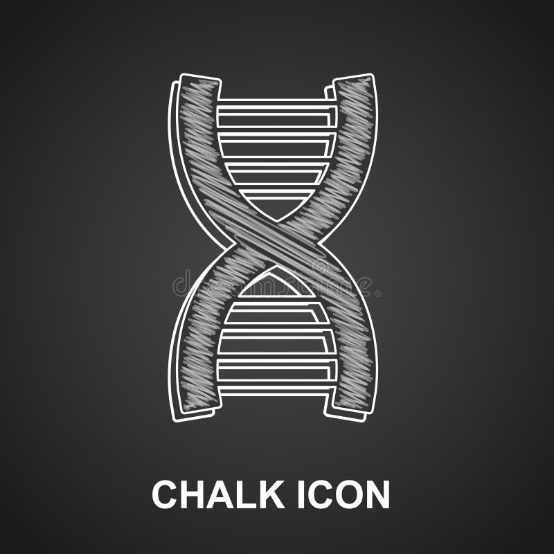 Chalk DNA Symbol Icon Isolated on Black Background. Vector Stock Vector ...