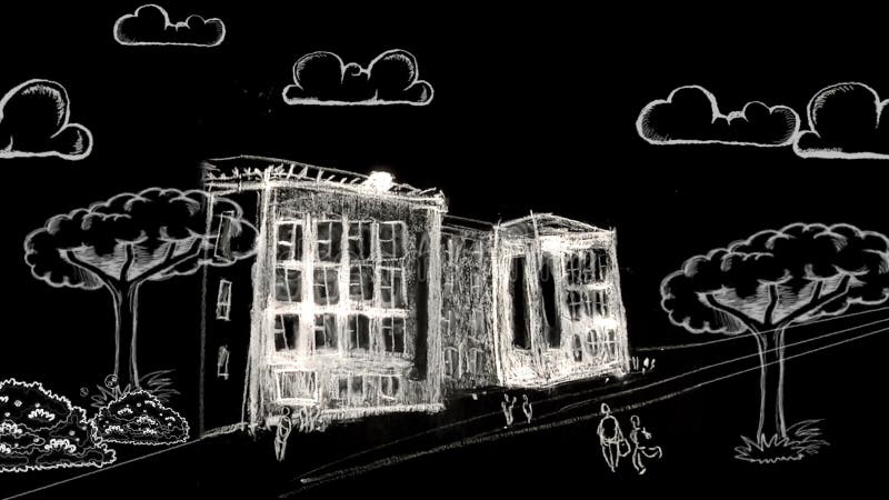 Chalk Drawing Animation on Blackboard Stock Video - Video of time ...