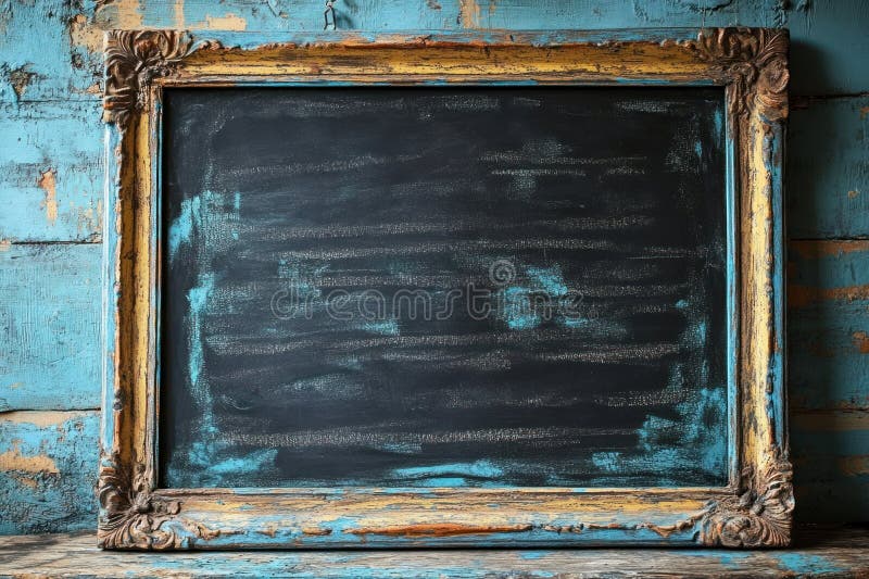 Chalk Drawing on Black Classroom Board Stock Illustration ...