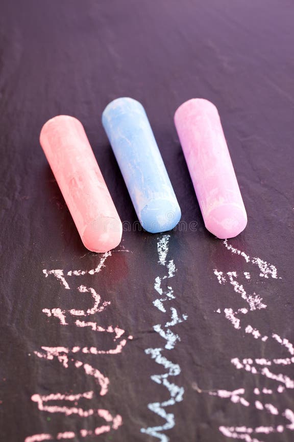 Chalk Drawing on a Blackboard Stock Photo - Image of chalky, crayons ...