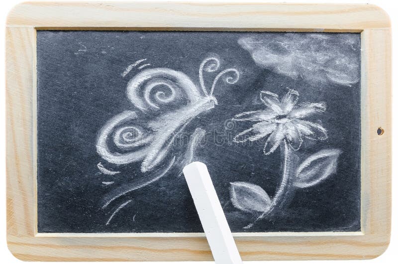 Chalk drawing stock image. Image of hand, butterfly, design - 54334391