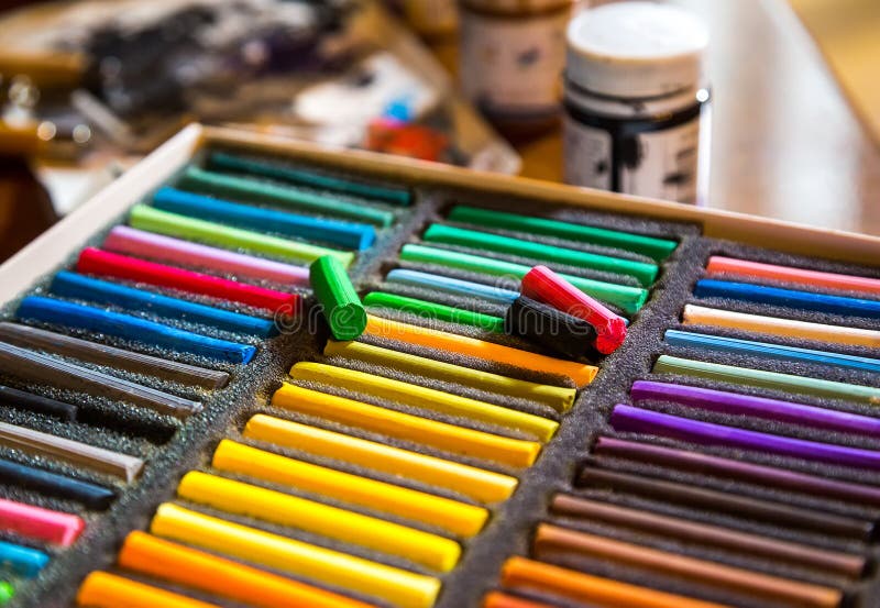 Chalk for drawing stock photo. Image of artist, cunning - 144686330