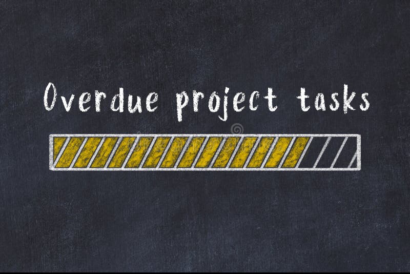 Chalk Drawing of Loading Progress Bar with Inscription Overdue Project ...
