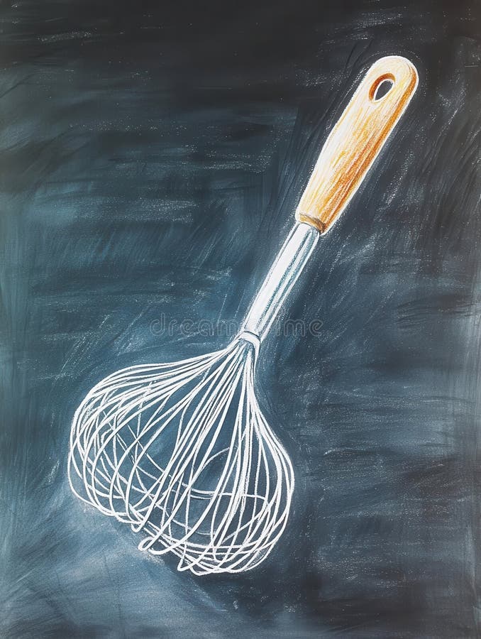 A Chalk Drawing of a Potato Masher, Detailed Wire Loops and Ergonomic ...