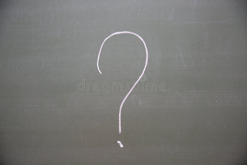 Chalk Drawing of Question Mark on Blackboard Stock Image - Image of ...