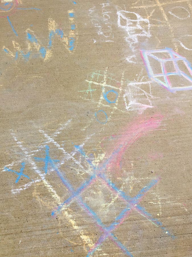 Chalk Drawing on the Ground Stock Photo - Image of game, writing: 71644580