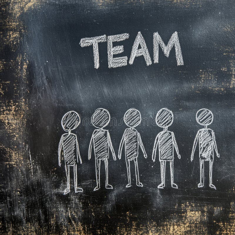 Chalk Drawing of a Team Concept on a Blackboard. Stock Photo - Image of ...