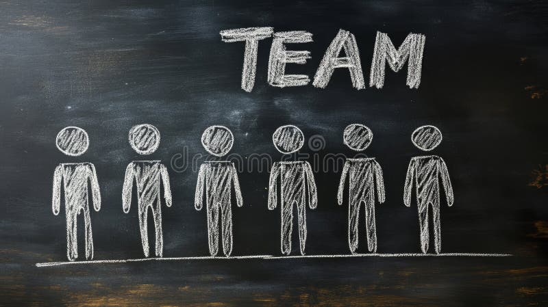 Chalk Drawing of Team Concept on Blackboard. Stock Image - Image of ...
