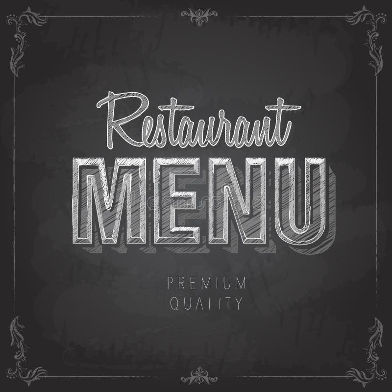 Chalk Drawing Typography Restaurant Menu Design Stock Vector ...
