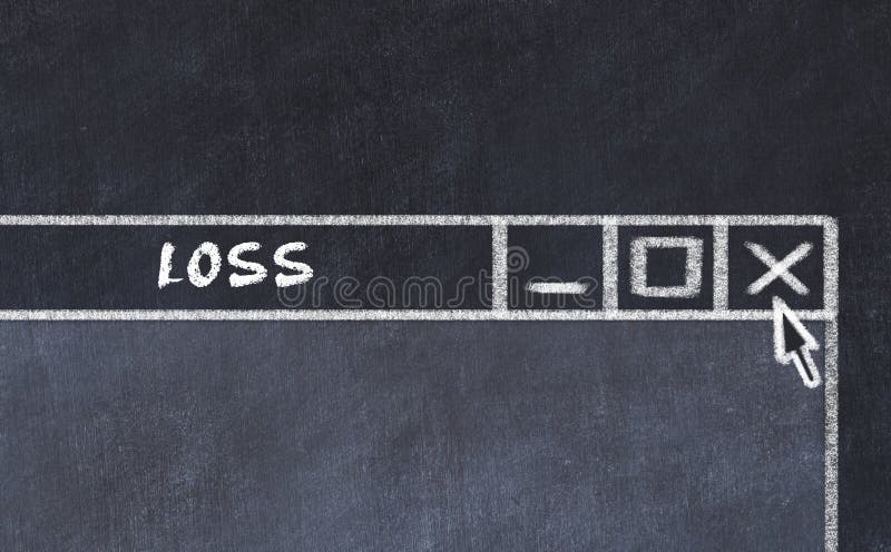 Chalk Drawing of Window on Computer Screen. Concept of Stopping Loss ...