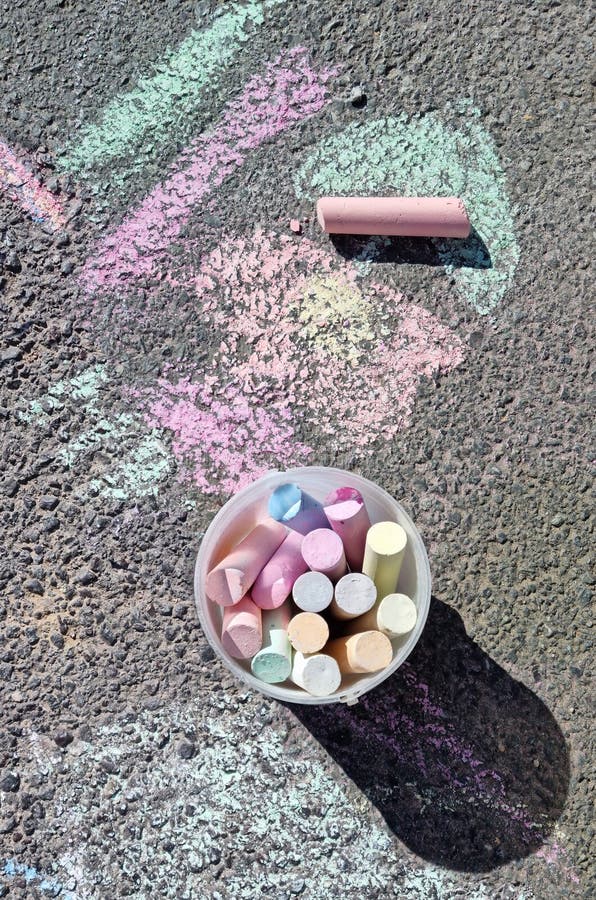 Chalk drawings stock photo. Image of outdoor, chalk - 337779254