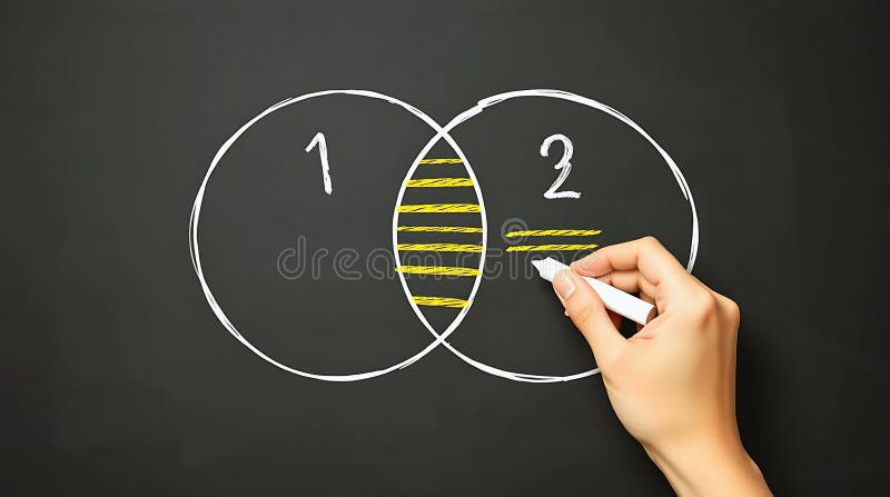Chalk-Drawn Circles with Numbers on Blackboard for Educational Purposes ...
