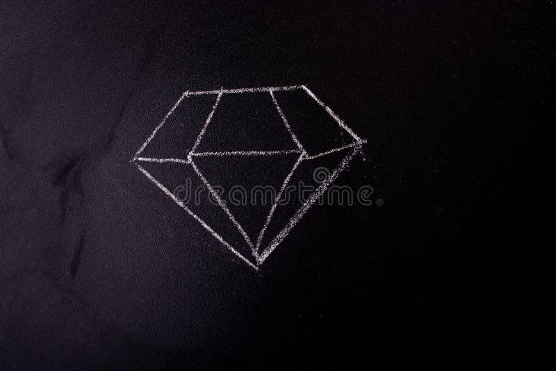 Chalk Drawn Diamond on a Blackboard on Display Stock Photo - Image of ...