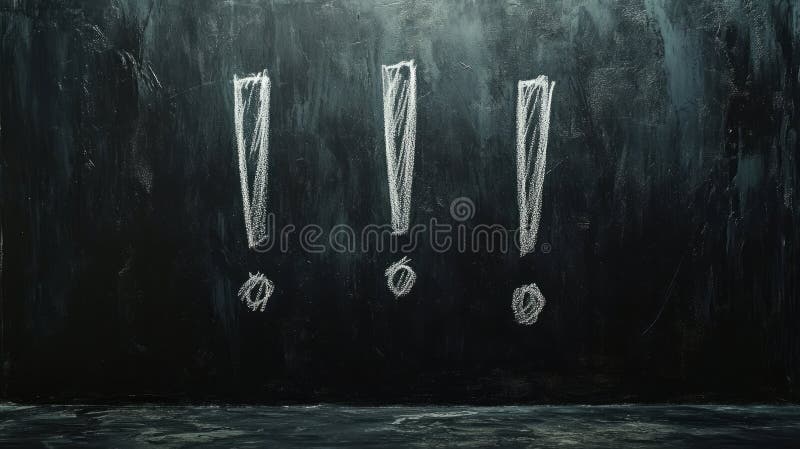 Chalk-drawn Exclamation Marks on a Blackboard Stock Photo - Image of ...