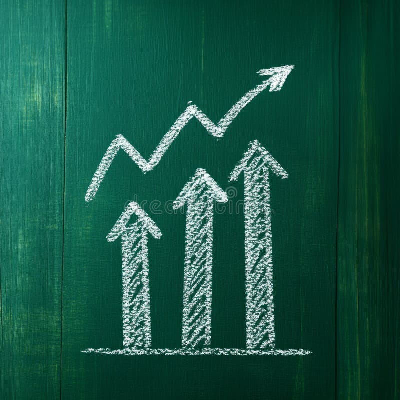117 Chalk Drawn Growth Chart Arrow Green Chalkboard Stock Photos - Free ...