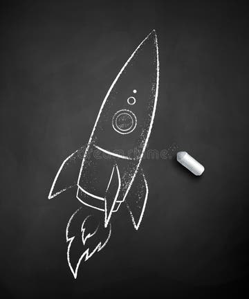 Chalk Drawing Rocket Stock Illustrations – 1,048 Chalk Drawing Rocket ...