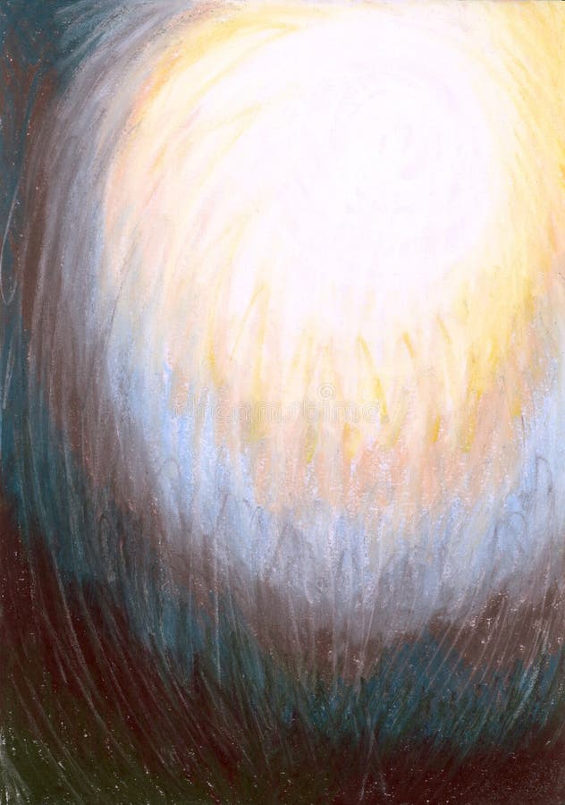 Chalk Drawn Light in the Dark Stock Illustration - Illustration of ...