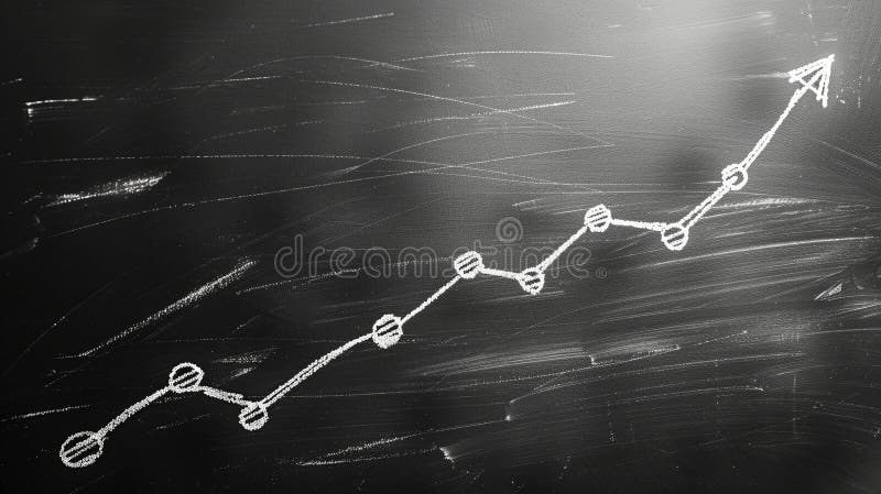 Chalk-drawn Line Graph on Blackboard 3d Rendering Image, Ai Generated ...