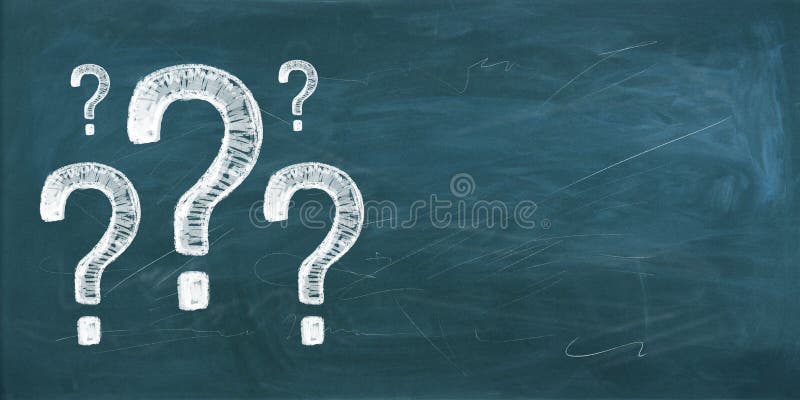 Chalk-Drawn Question Marks on Blackboard Background Stock Illustration ...