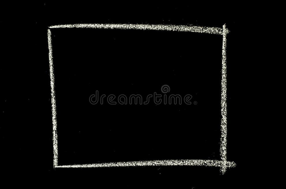 Chalk Drawn Rectangle on Blackboard Stock Photo - Image of grunge ...