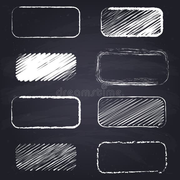 Chalk Drawn Rectangle with Rounded Corners on Chalkboard Background ...