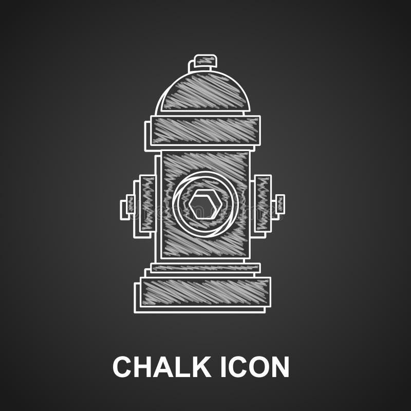 Chalk Fire Hydrant Icon Isolated on Black Background. Vector Stock ...