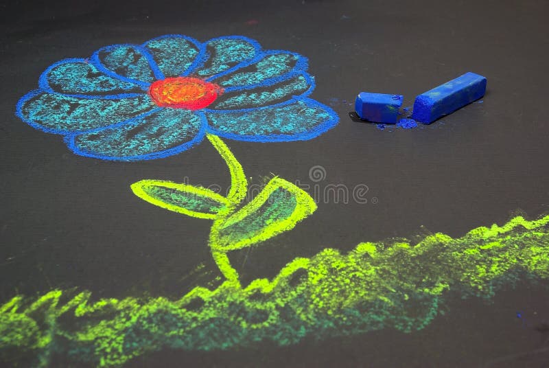 Chalk flower stock photo. Image of primitive, drawing - 6151044