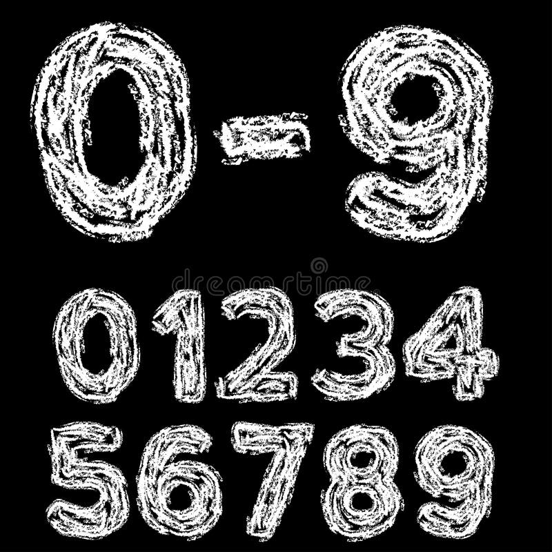 Chalk font stock vector. Illustration of collection, mark - 58086035