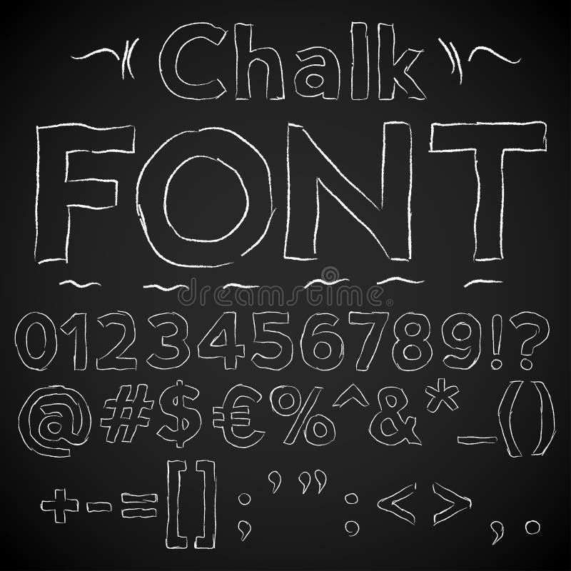 Chalk font stock vector. Illustration of collection, mark - 58086035