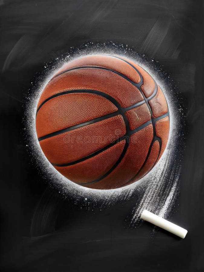 Chalk Graphics of a Basketball Ball Stock Illustration - Illustration ...