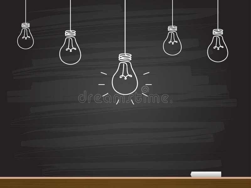 Chalk Hand Drawing with Light Bulb. Vector Illustration Stock Vector ...