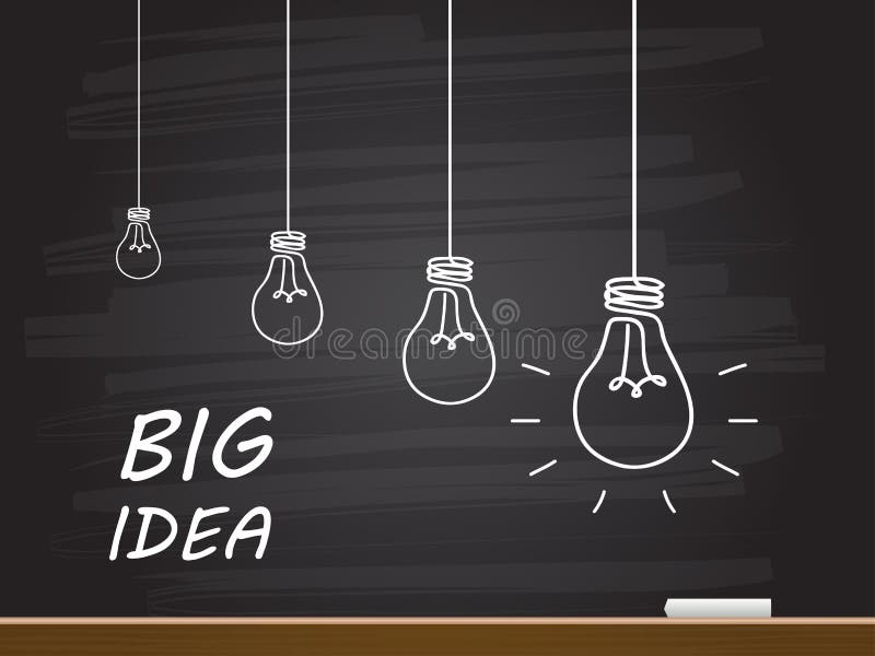 Chalk Hand Drawing with Light Bulb. Vector Illustration Stock Vector ...
