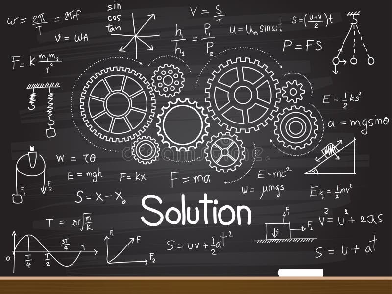 Chalk Hand Drawing With Solution Word. Vector Illustration Stock ...
