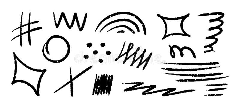 Chalk Hand Drawn Arrow, Marker Lines, Underlines, Crayon Brush ...