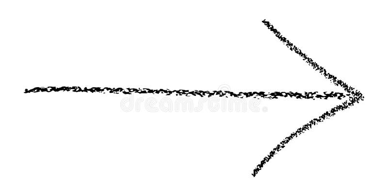 Chalk Hand Drawn Arrow. Vector Textured Charcoal Grunge Pointer Stock ...