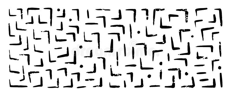 Chalk Hand Drawn Corner Elements with Dots, Rectangular Frames, Text ...