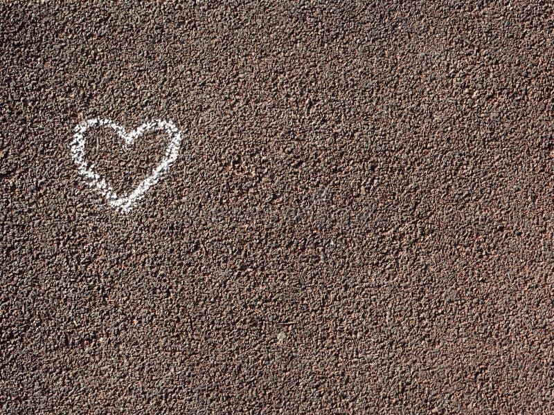 Chalk heart on the ground stock image. Image of space - 208518891