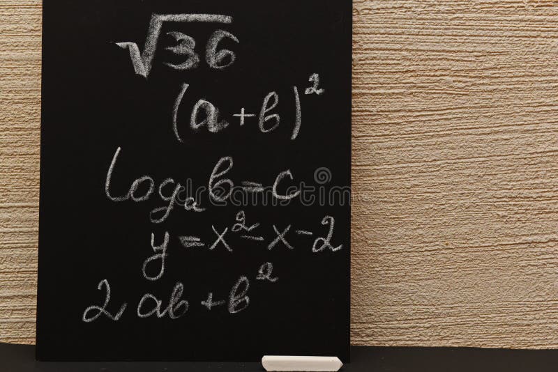 Chalk Image on the Blackboard of Mathematical Formulas for Solving ...