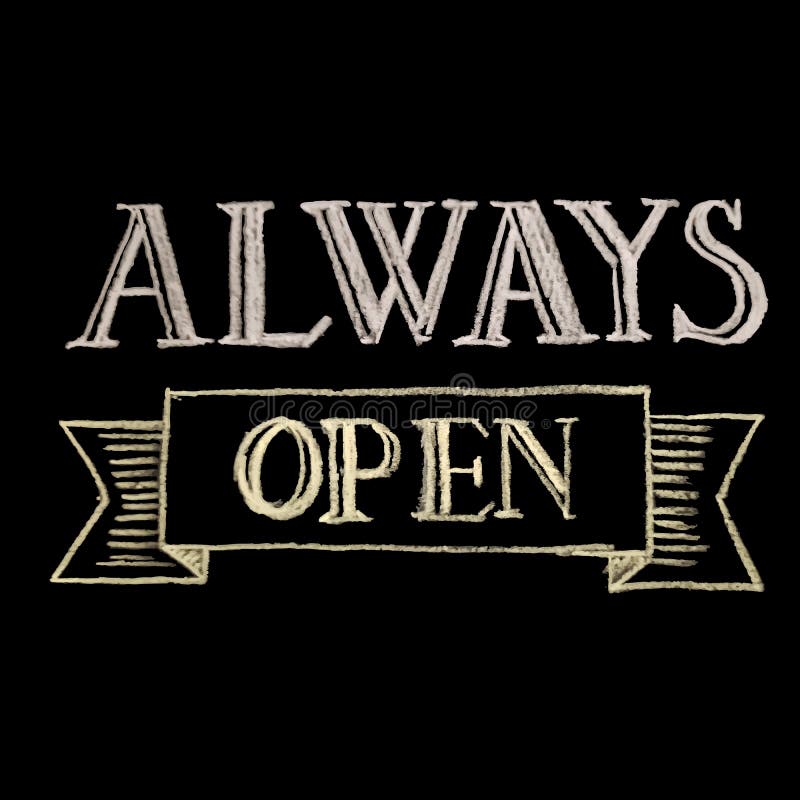 Lettering Open on a Blue Background in Multicolored Letters. Stock ...